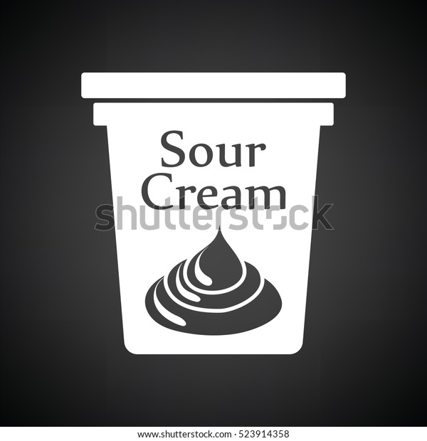 Sour Cream Icon Black Background White Stock Vector (Royalty Free ...