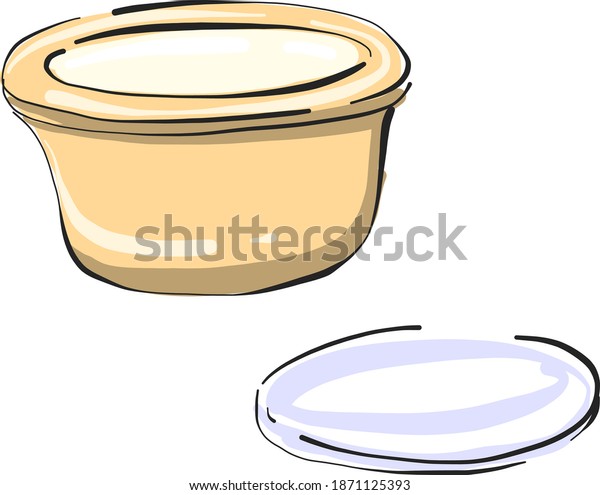 Sour Cream Illustration Vector On White Stock Vector (Royalty Free ...