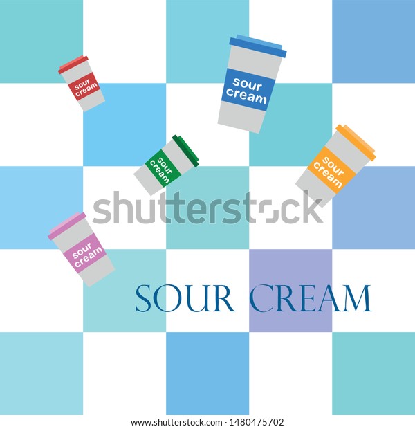 Sour Cream Vector Illustration Dairy Product Stock Vector (Royalty Free ...
