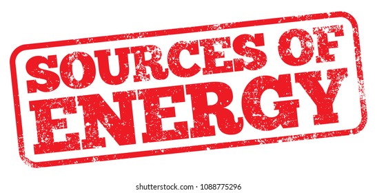 Sources Energy Vector Red Stamp Stock Vector (Royalty Free) 1088775296