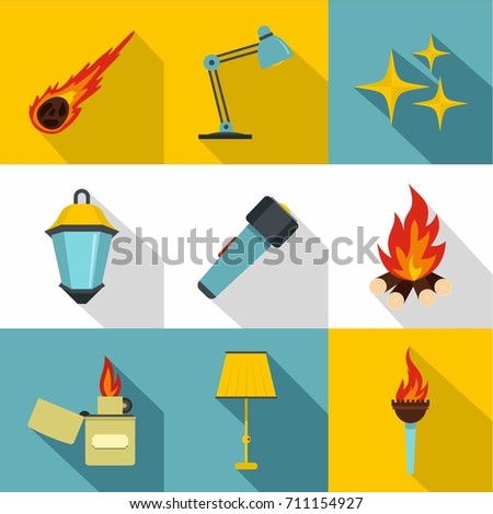 Sources Light Icon Set Flat Style Stock Vector (Royalty Free) 711154927 ...