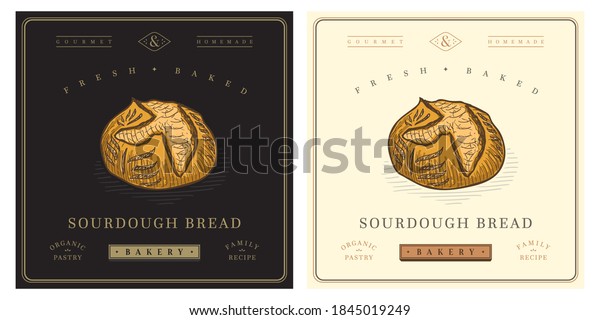 Sourdough Bread Logo Vintage Illustration Stock Vector (Royalty Free ...