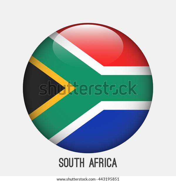 South Africa Flag Circle Shape Transparentglossyglass Stock Vector ...