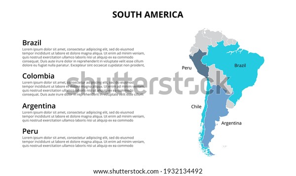 South America Vector Map Infographic Template Stock Vector (Royalty ...