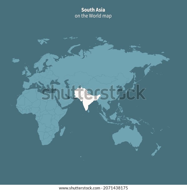 South Asia Vector Map World Map Stock Vector (Royalty Free) 2071438175 ...