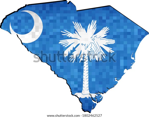 South Carolina Map Flag Inside Stock Vector (Royalty Free) 1802462527 ...