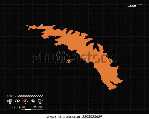 South Georgia Map Orange Digital Frame Stock Vector (Royalty Free ...