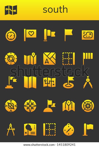 South Icon Set 26 Filled South Stock Vector (Royalty Free) 1451809241 ...