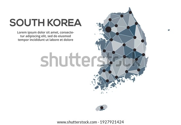 South Korea Communication Network Map Vector: เวกเตอร์สต็อก (ปลอดค่า ...