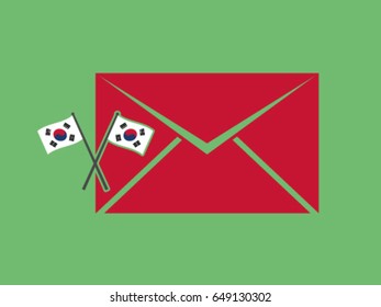 South Korea Mail Attachment Stock Vector (Royalty Free) 649130302 ...