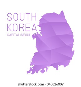 South Korea Map Geometric Background Stock Vector (Royalty Free ...