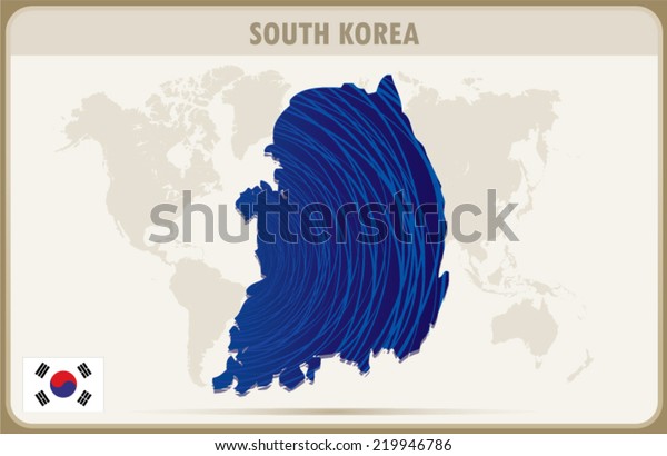 South Korea Map Graphic Vector Stock Vector (Royalty Free) 219946786 ...