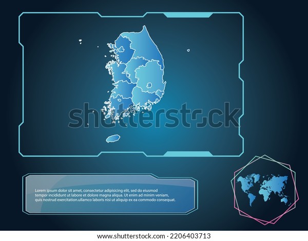 South Korea Map Infographic Technology Blue Stock Vector (Royalty Free ...