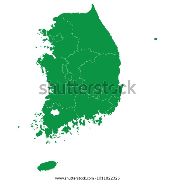 South Korea Map Isolated On Transparent Stock Vector (Royalty Free ...