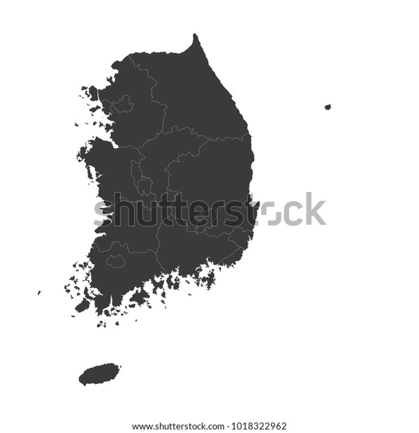 South Korea Map On White Background 스톡 벡터(로열티 프리) 1018322962