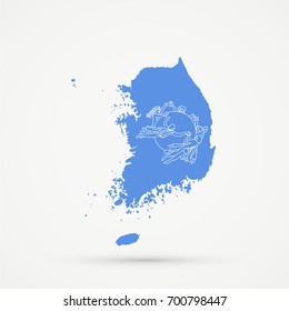 South Korea Map Universal Postal Union: vector de stock (libre de ...