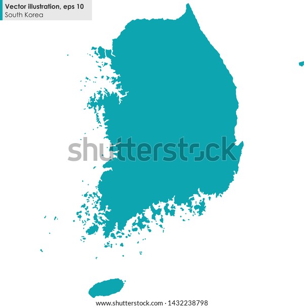 South Korea Map Vector Flat Illustration 스톡 벡터(로열티 프리) 1432238798
