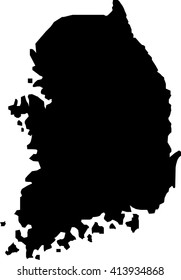South Korea Vector Map Stock Vector (Royalty Free) 413934868 | Shutterstock
