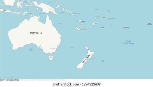 South Pacific Map Illustration Map World Stock Illustration 1891766533 ...