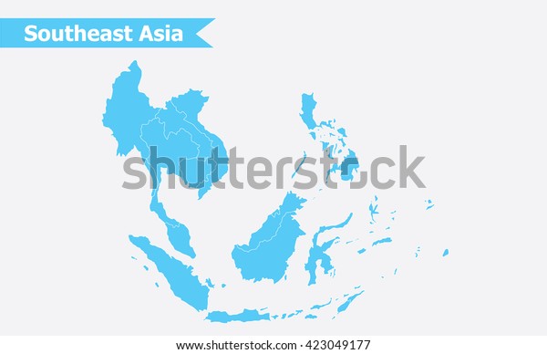 Southeast Asia Map Vector Illustration Stock Vector (Royalty Free ...