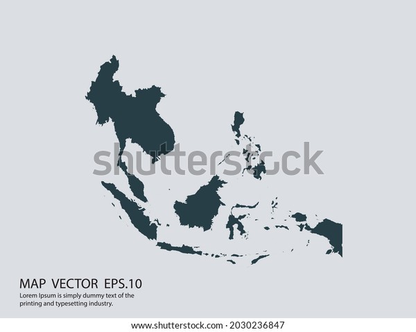 Southeast Asia Map Vector Isolated On Stock Vector (Royalty Free ...