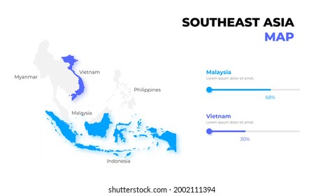 Southeast Asia Vector Map Infographic Template Stock Vector (Royalty ...