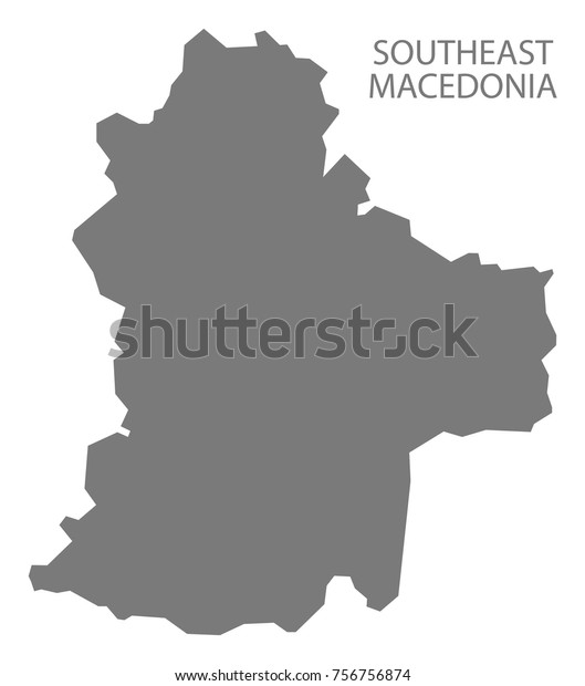 Southeast Macedonia Map Macedonia Grey Illustration Stock Vector ...