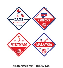 Southeast Map Vector Asia Logo Stock Vector (Royalty Free) 1880074705