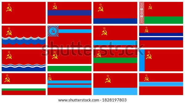 Soviet Member Flag Isolated On White Stock Vector (Royalty Free ...