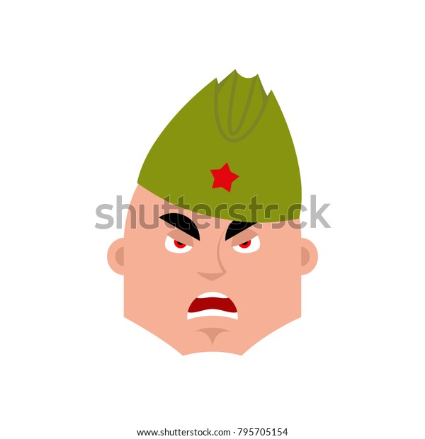 Soviet Soldier Angry Emoji Retro Russian Stock Vector (Royalty Free ...