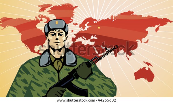 Soviet Soldier Russian Soldier Stock Vector (Royalty Free) 44255632 ...