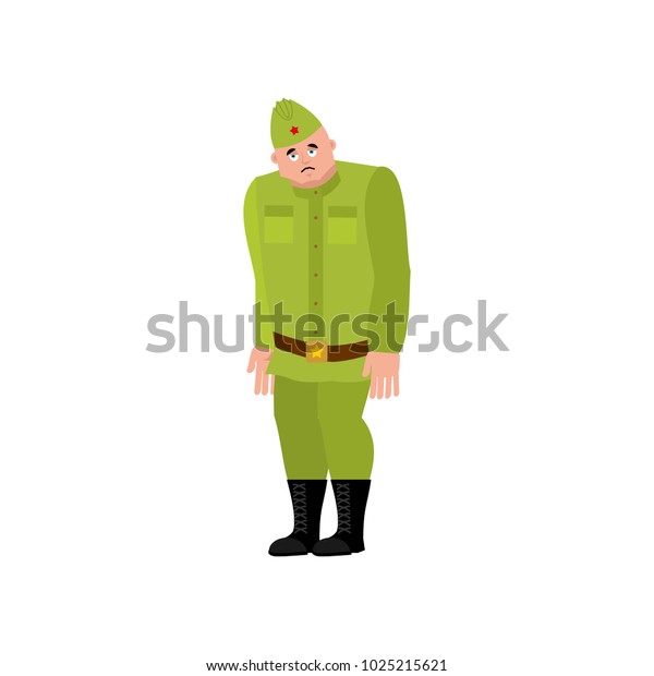Soviet Soldier Sad Retro Russian Warrior Stock Vector (Royalty Free ...