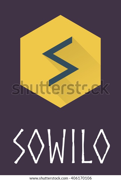 Sowilo Rune Elder Futhark Trend Flat: vector de stock (libre de ...