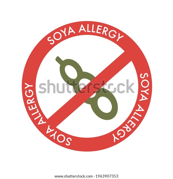 Soy Allergy Red Warning Sign Sticker Stock Vector (Royalty Free ...
