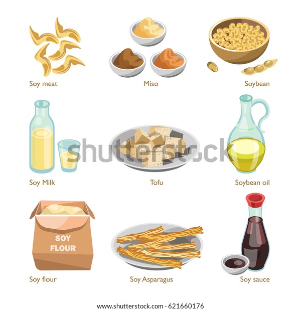 Soy Containing Products Vector Colorful Poster Stock Vector (Royalty ...