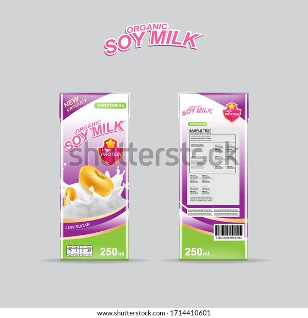 Soy Milk Slash Vector Organic Packaging Stock Vector (Royalty Free ...