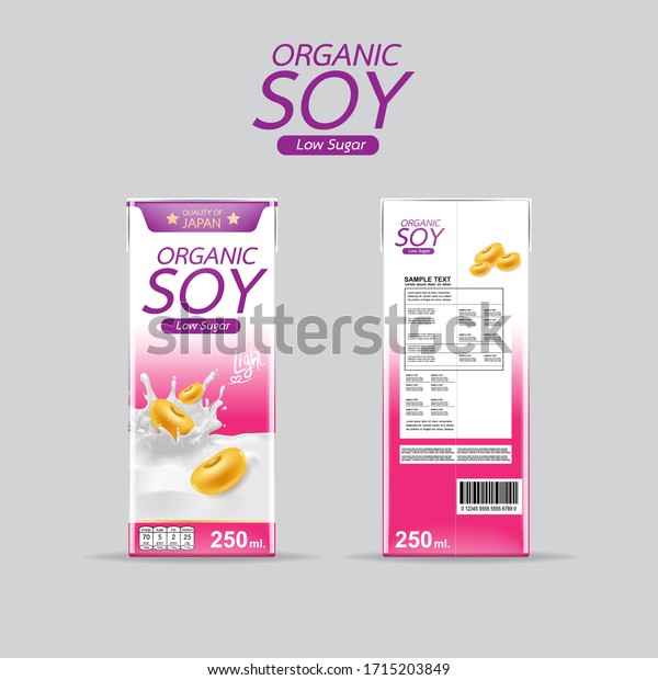 Soy Milk Slash Vector Organic Packaging Stock Vector (Royalty Free ...