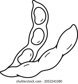 Soya Beans Vector Outline Illustration Stock Vector (Royalty Free ...