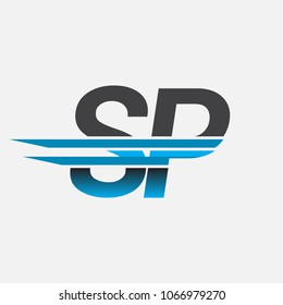 Sp Initial Logo Company Name Colored Stock Vector (Royalty Free ...