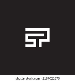 Sp Monogram Logo Black White Stock Vector (Royalty Free) 2187021875 ...