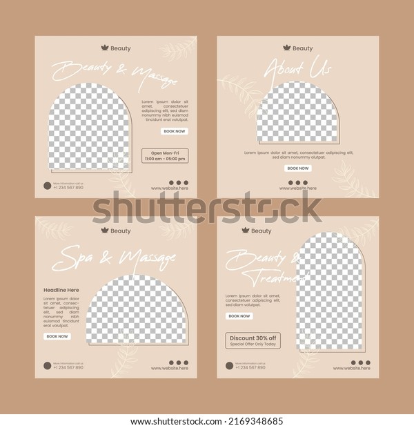 Spa Beauty Salon Post Template Stock Vector (Royalty Free) 2169348685 ...