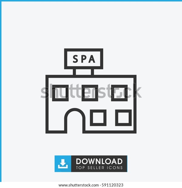 Spa Building Icon Simple Outline Spa Stock Vector (Royalty Free ...