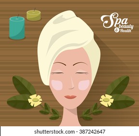 Woman Cartoon Spa Center Design Vector Stock Vector (Royalty Free ...