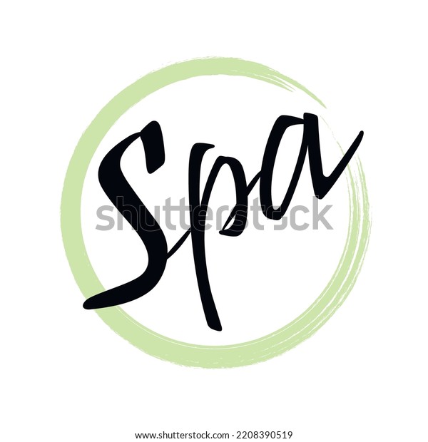 Spa Logo Hand Lettering Black Letters Stock Vector (Royalty Free ...