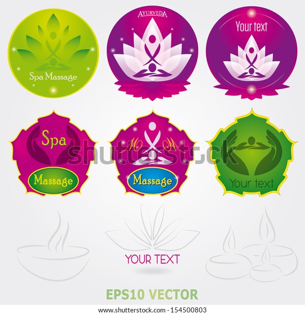 Spa Massage Logo Set Vector Beauty Stock Vector (Royalty Free ...