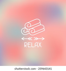 Spa Relax Label On Blurred Background Stock Vector (Royalty Free ...