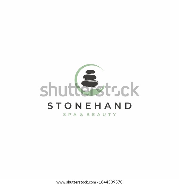 Spa Stone Circle Care Hand Logo Stock Vector (Royalty Free) 1844509570 ...