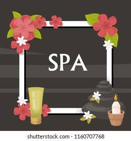 Spa Vector Illustration Frame Flowers Stock Vector (Royalty Free ...