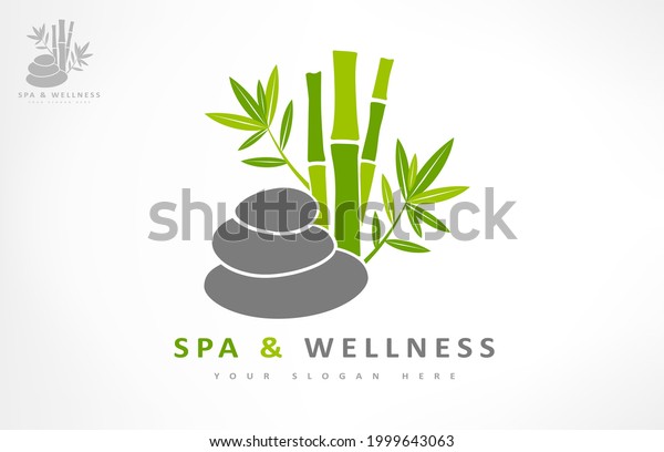 Spa Wellness Logo Vector Bamboo Stones Stock Vector (Royalty Free ...