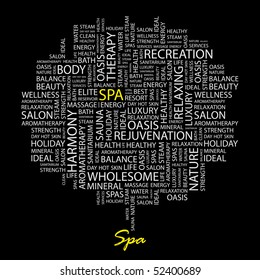 Spa Word Collage On Black Background Stock Vector (Royalty Free ...